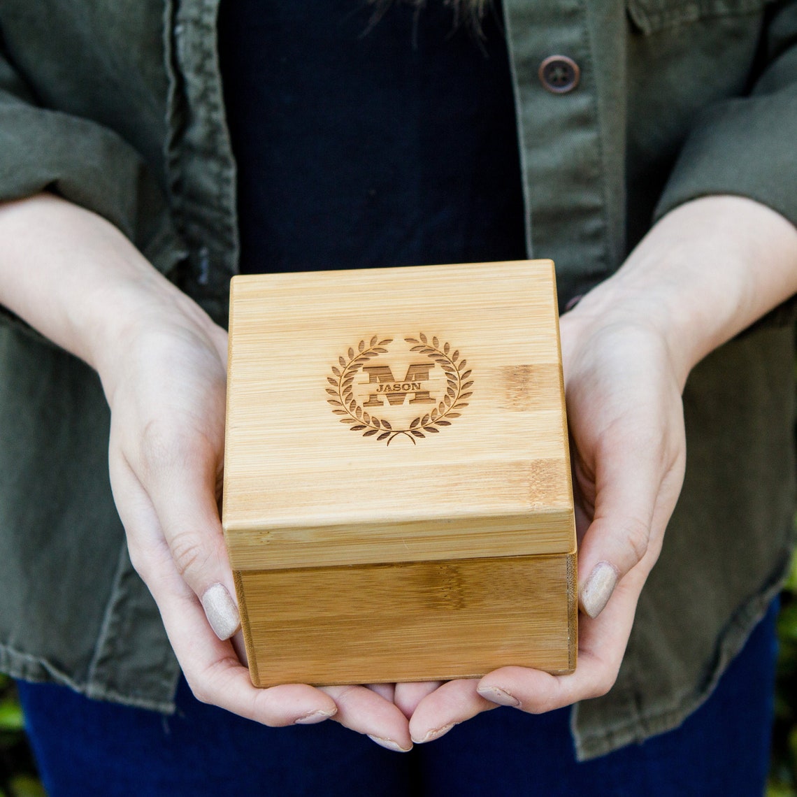 Square Bamboo Gift Box & Pillow Only watch NOT Included | Etsy