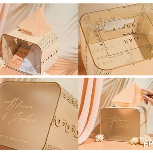 Wood & Acrylic Wedding Card Box (design 1) - Boho Wedding Decorations ...