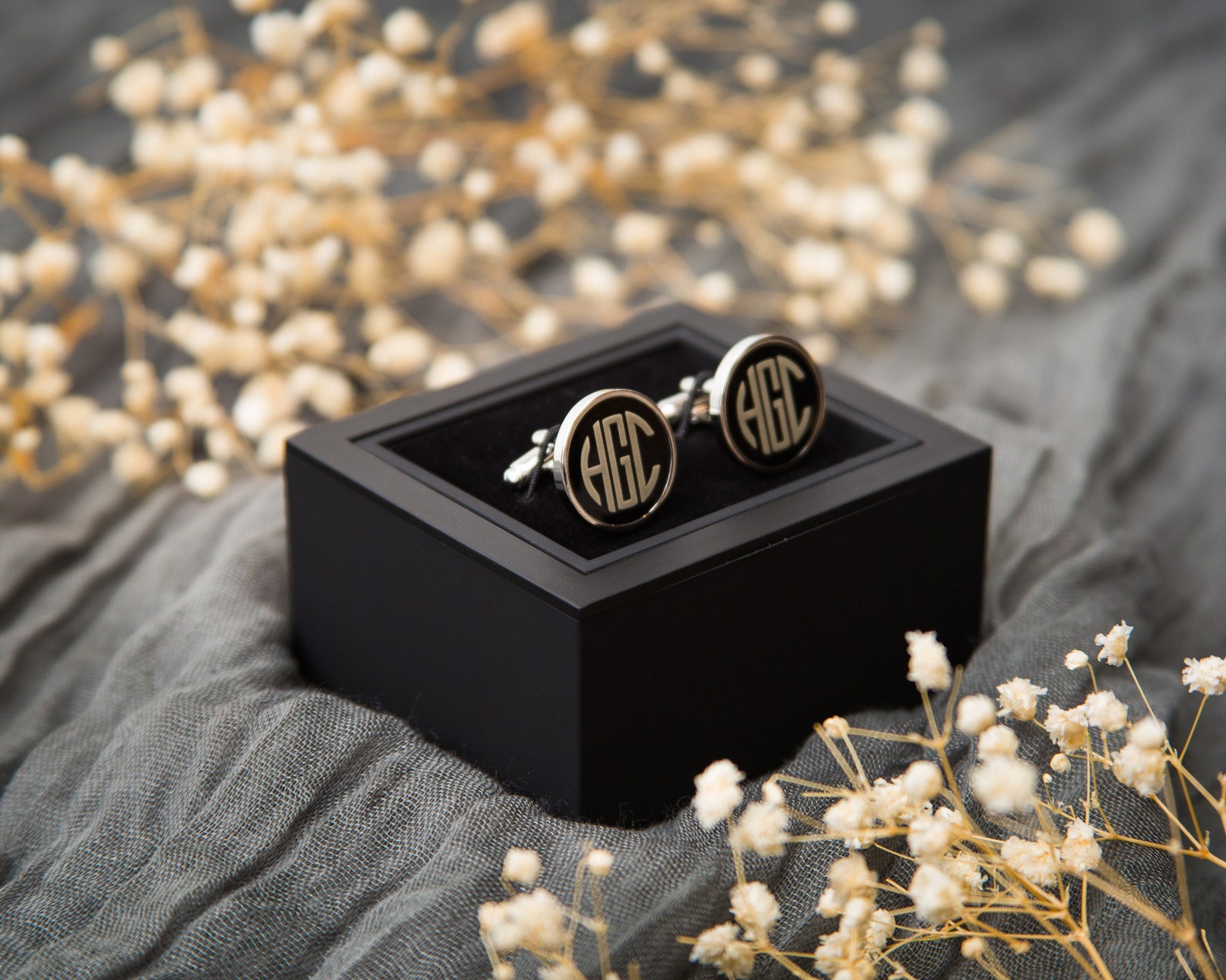 Black Cufflinks Black Flip Box Optional Wedding Cuff Links - Etsy