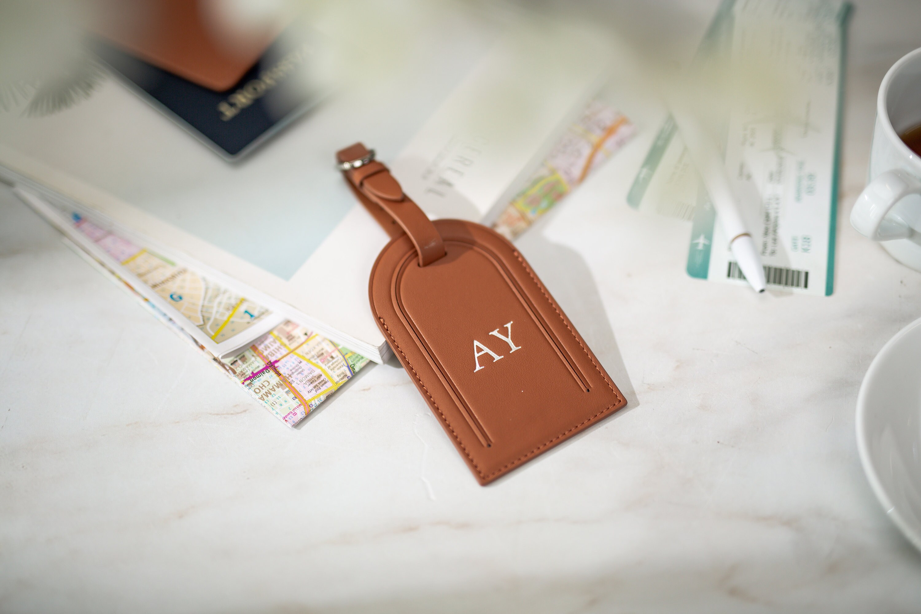 Embossed Luggage Tag - Custom Monogrammed Suitcase Tag, Travel ...