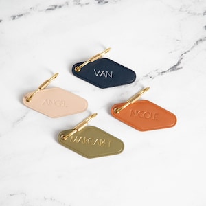 Embossed Diamond Leather Keychain (name) - Modern Luxury Key Chain FOB ...