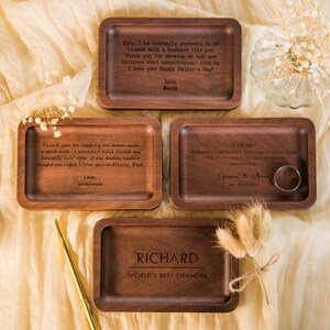 Rectangle Wood Tray - Engraved Dish for Rings Coins Keys, Entry Bedside ...