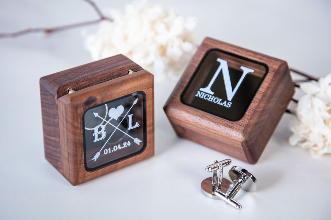 Personalized Premium Cufflinks Box With Glass Lid Only - (cufflinks NOT ...
