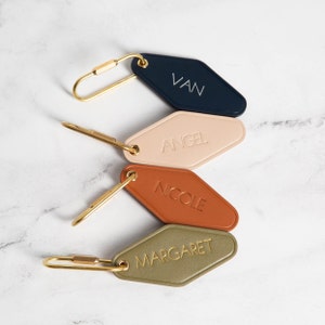 Embossed Diamond Leather Keychain (name) - Modern Luxury Key Chain FOB ...