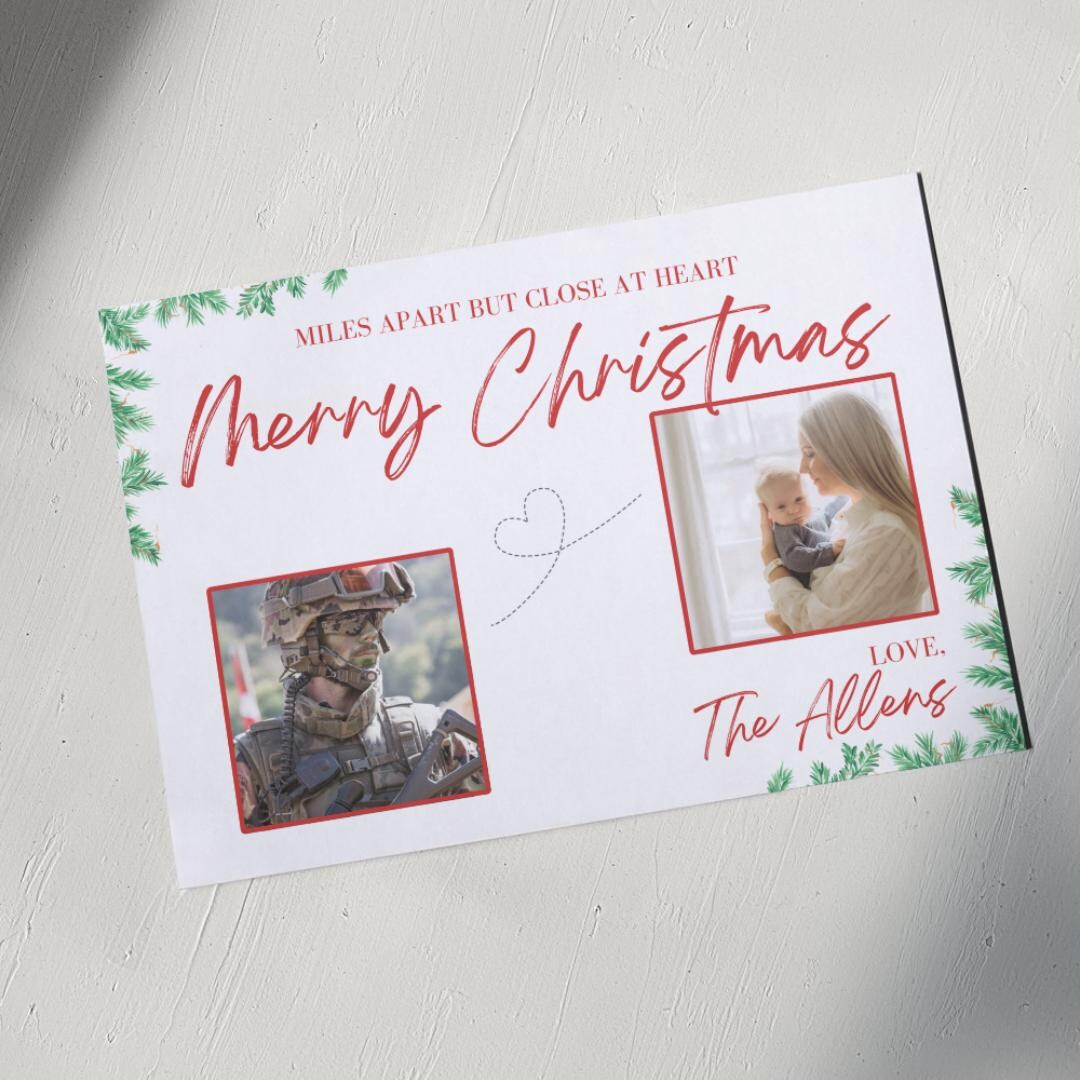 Military Christmas Card Canva Template | Editable Photo Card Template ...