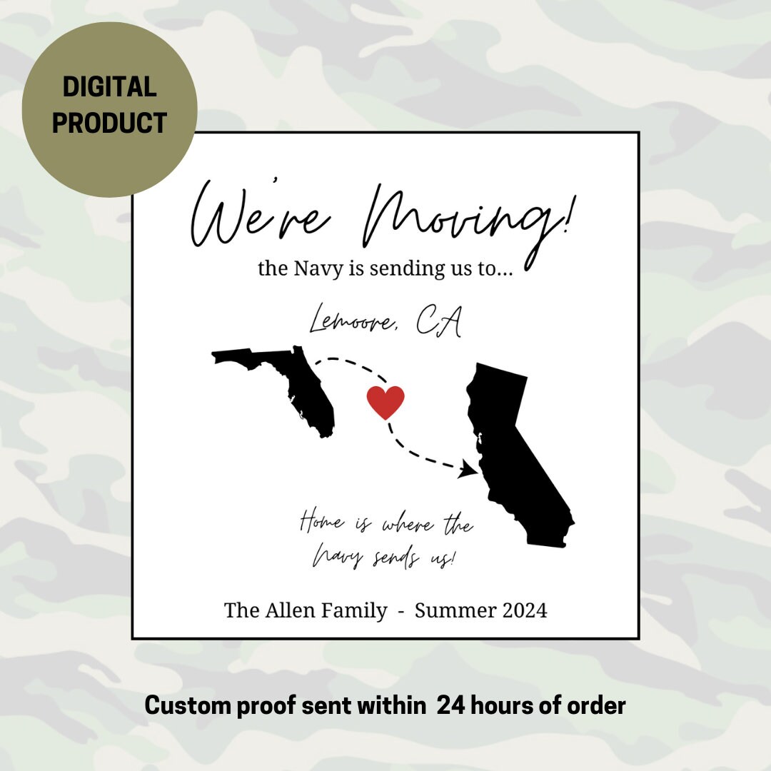 PCS Announcement | Custom PCS Announcement | Military Move Announcement ...