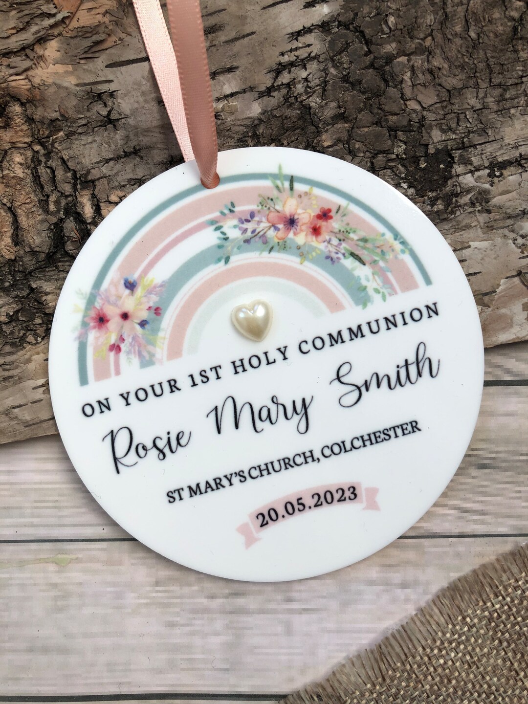 First Holy Communion Gift Personalised Rainbow Keepsake Plaque - Etsy