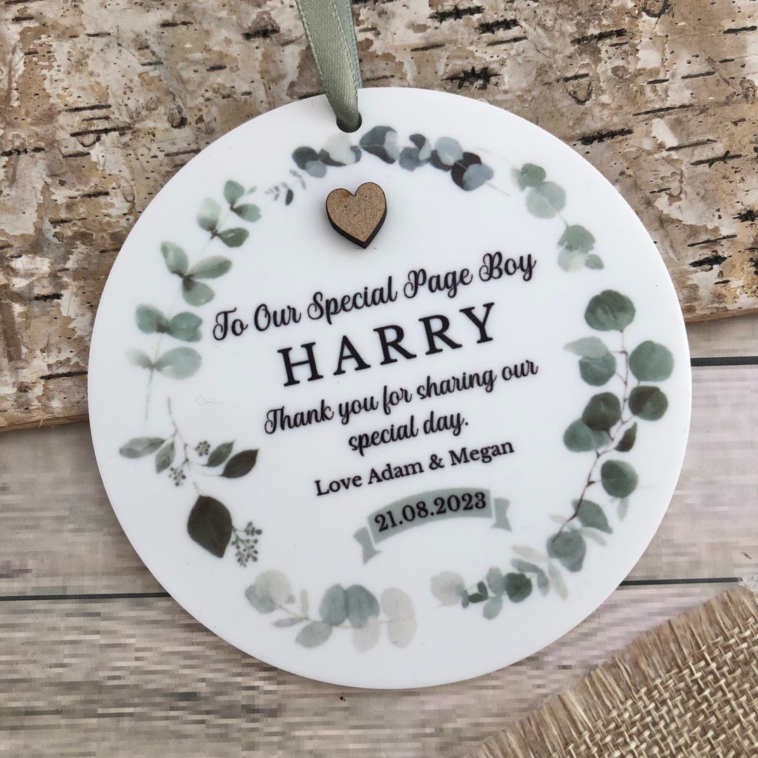 Page Boy Ring Bearer Best Man Wedding Personalised Hanging - Etsy UK
