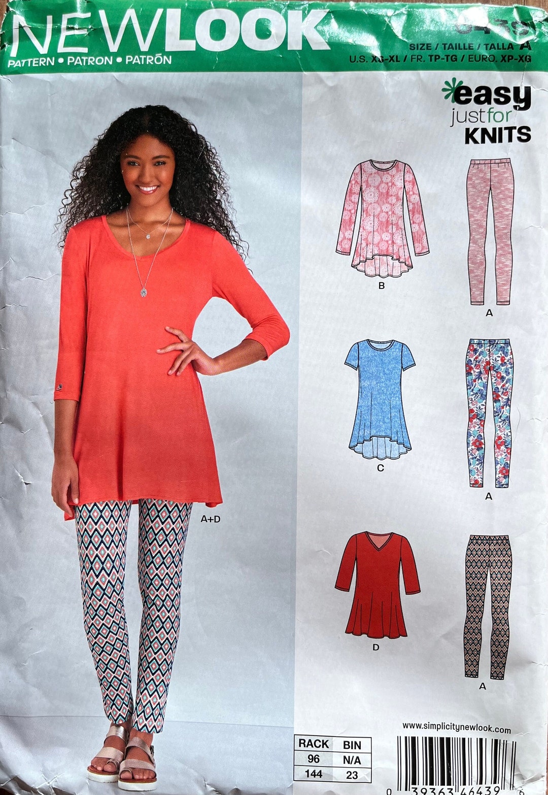 New Look 6439 Misses Tunic and Leggings. Three Sleeve Lengths. Easy ...