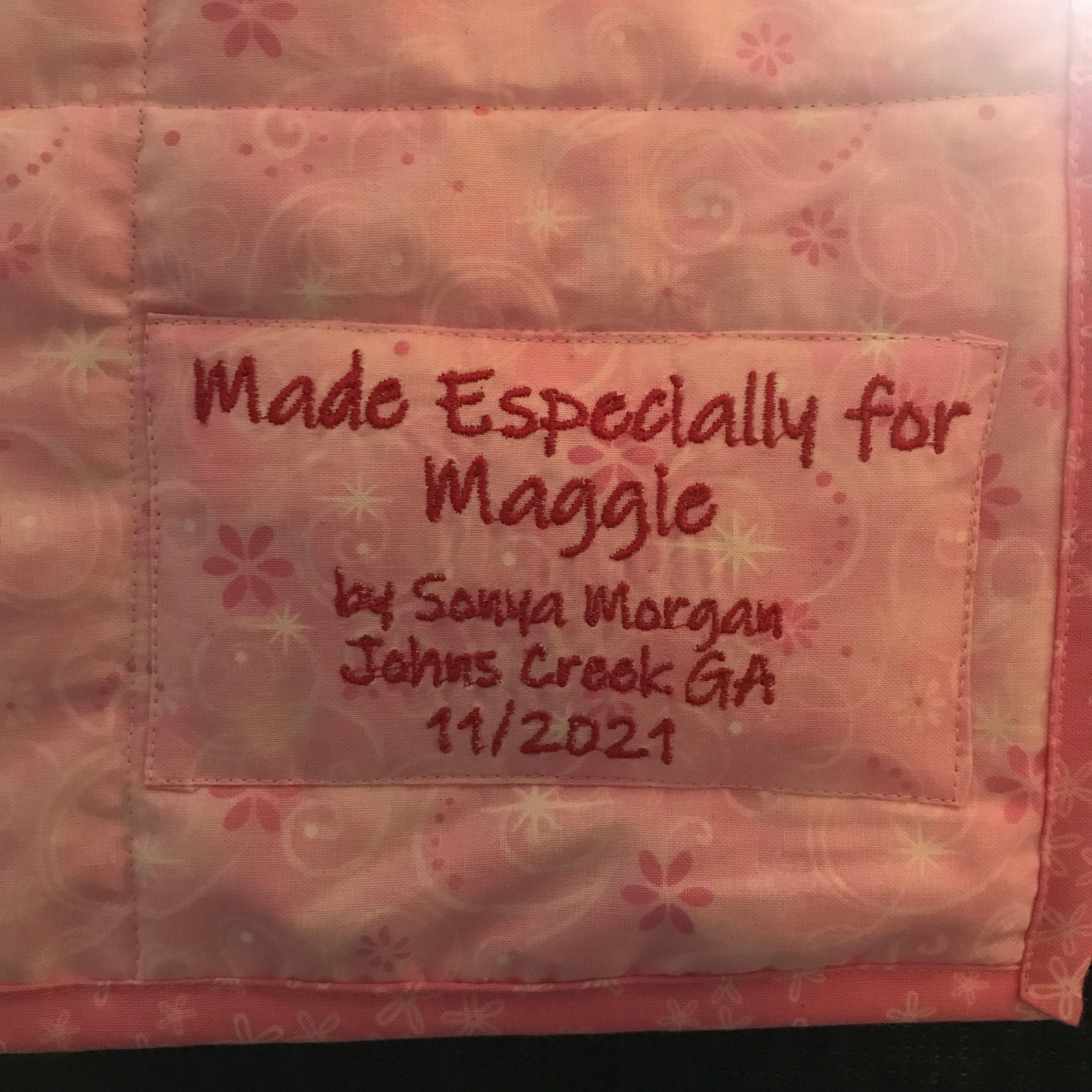 Baby Quilt Personalized With Name Applique 100% Cotton Baby Blanket ...