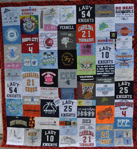 T-shirt Quilt Memory Quilt 100% Cotton Your T-shirts in a | Etsy