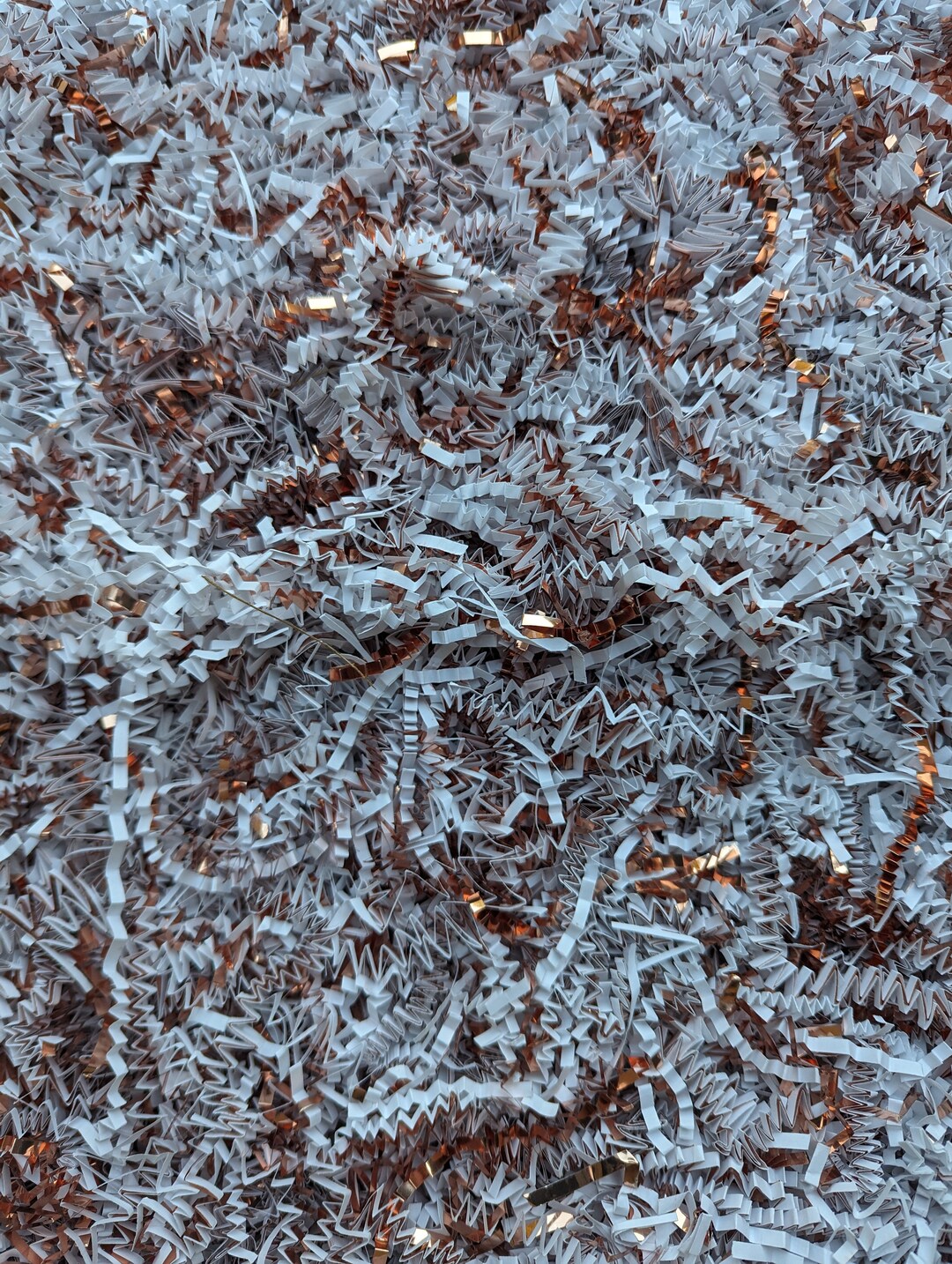 Crinkle Shredded Paper Blend of White and Rose Gold - Etsy
