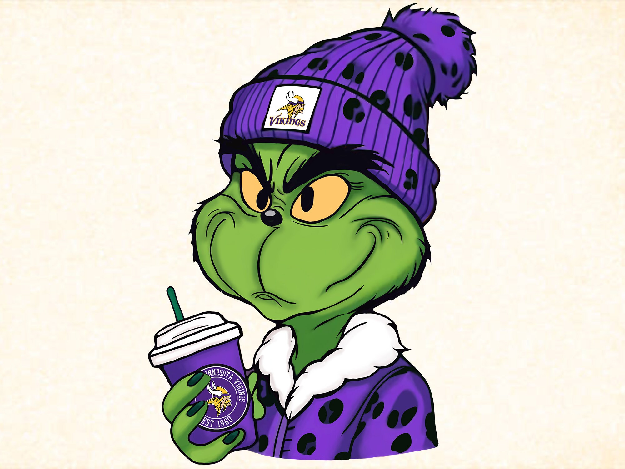 Vikings Football Grinchmas PNG, Boujee Grinch Football PNG - Etsy