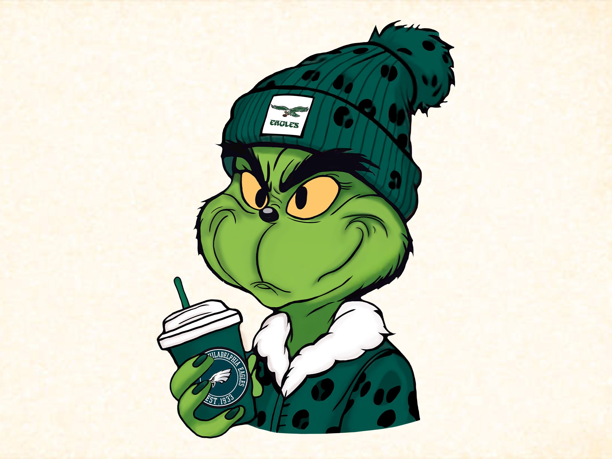Eagles Football Grinchmas PNG, Boujee Grinch Football PNG - Etsy