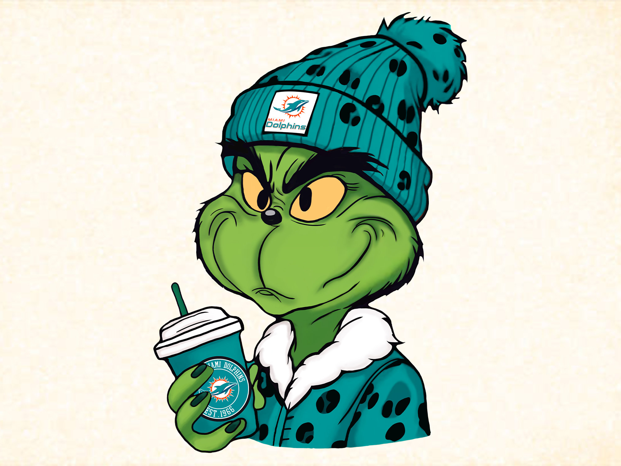 Dolphins Football Grinchmas PNG, Boujee Grinch Football PNG - Etsy