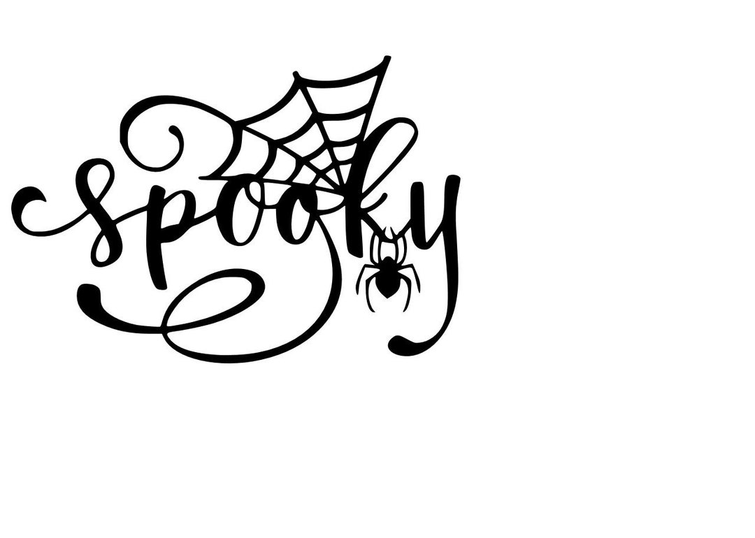 Spooky Halloween Svg Cutting File Solid Color Etsy