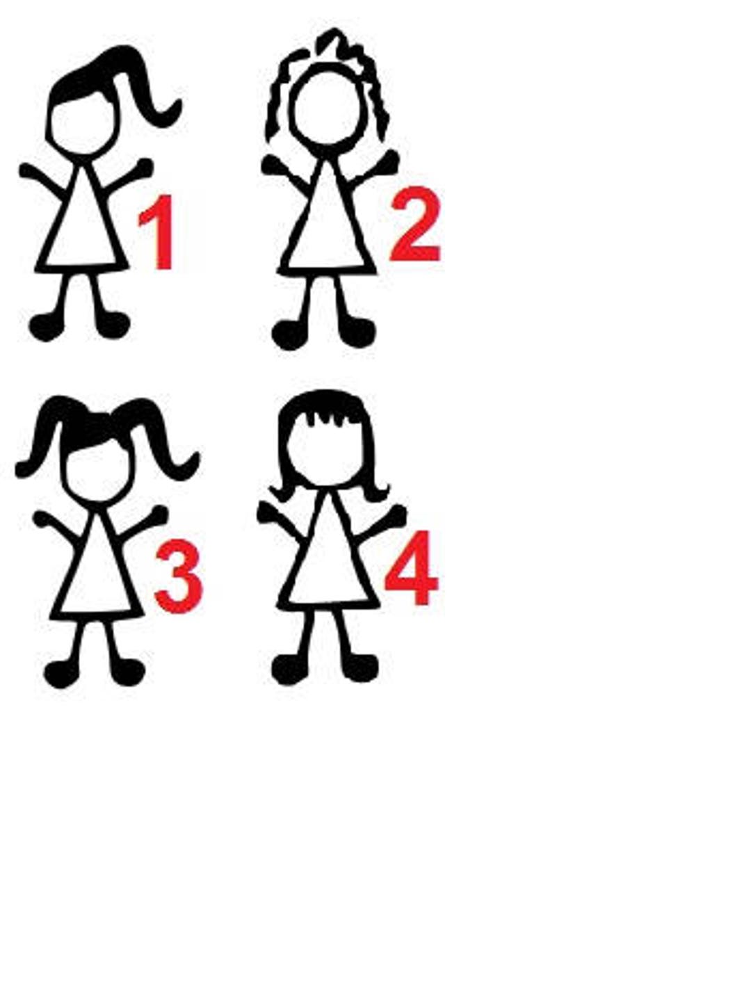 Girl Stick Figure SVG Cutting Files 4 - Etsy