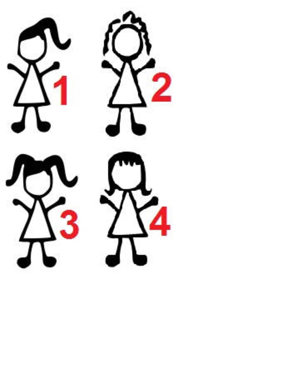 Girl Stick Figure SVG Cutting Files 4 - Etsy