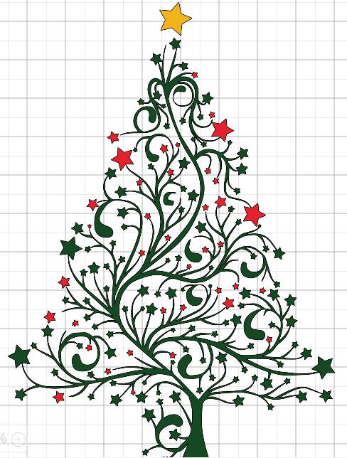Swirl Star Christmas Tree SVG Cutting File - Etsy