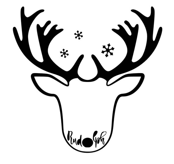 Rudolph Outline SVG Cutting File - Etsy Norway