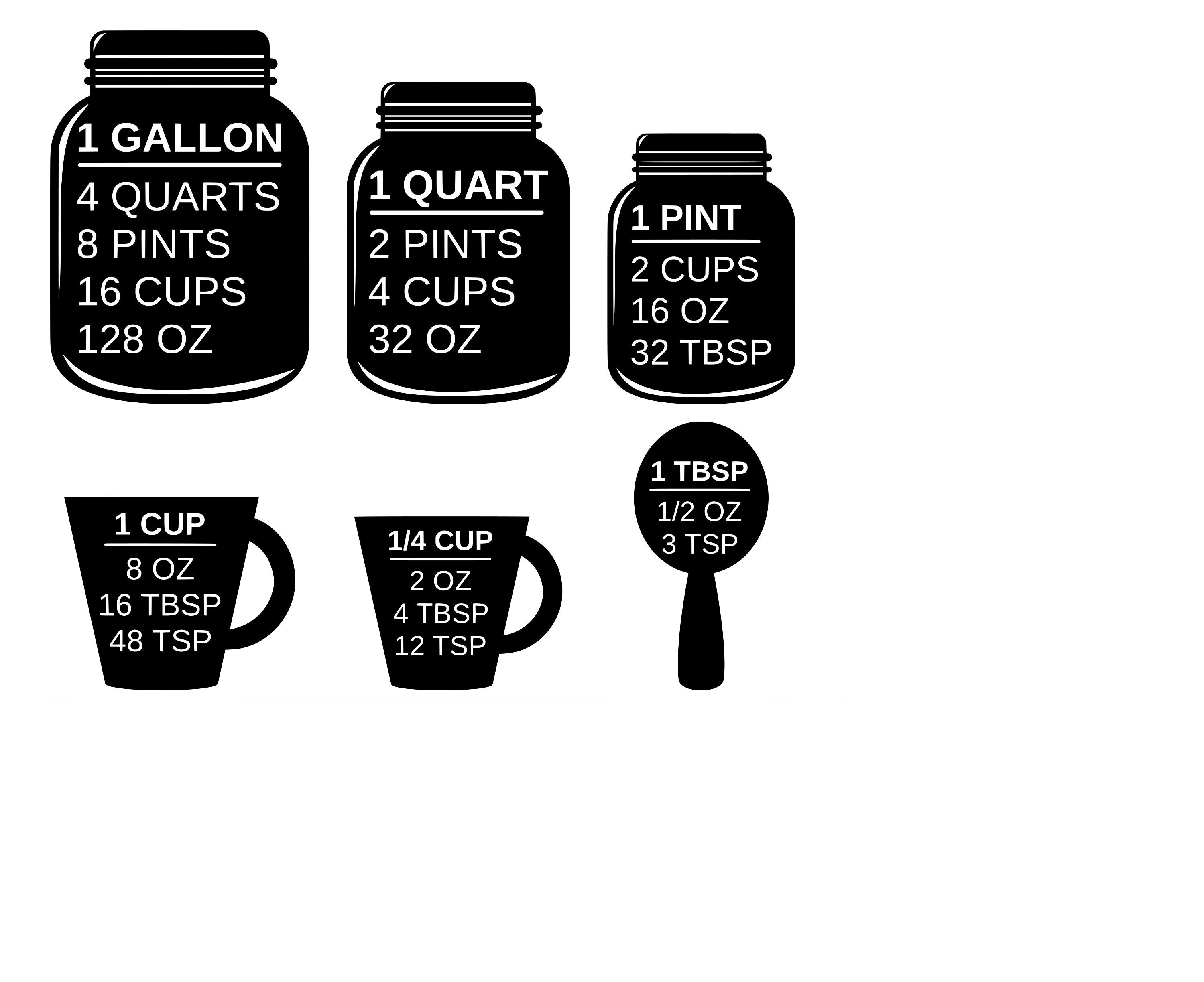 Kitchen Measurement SVG Cutting File LARGE - Etsy