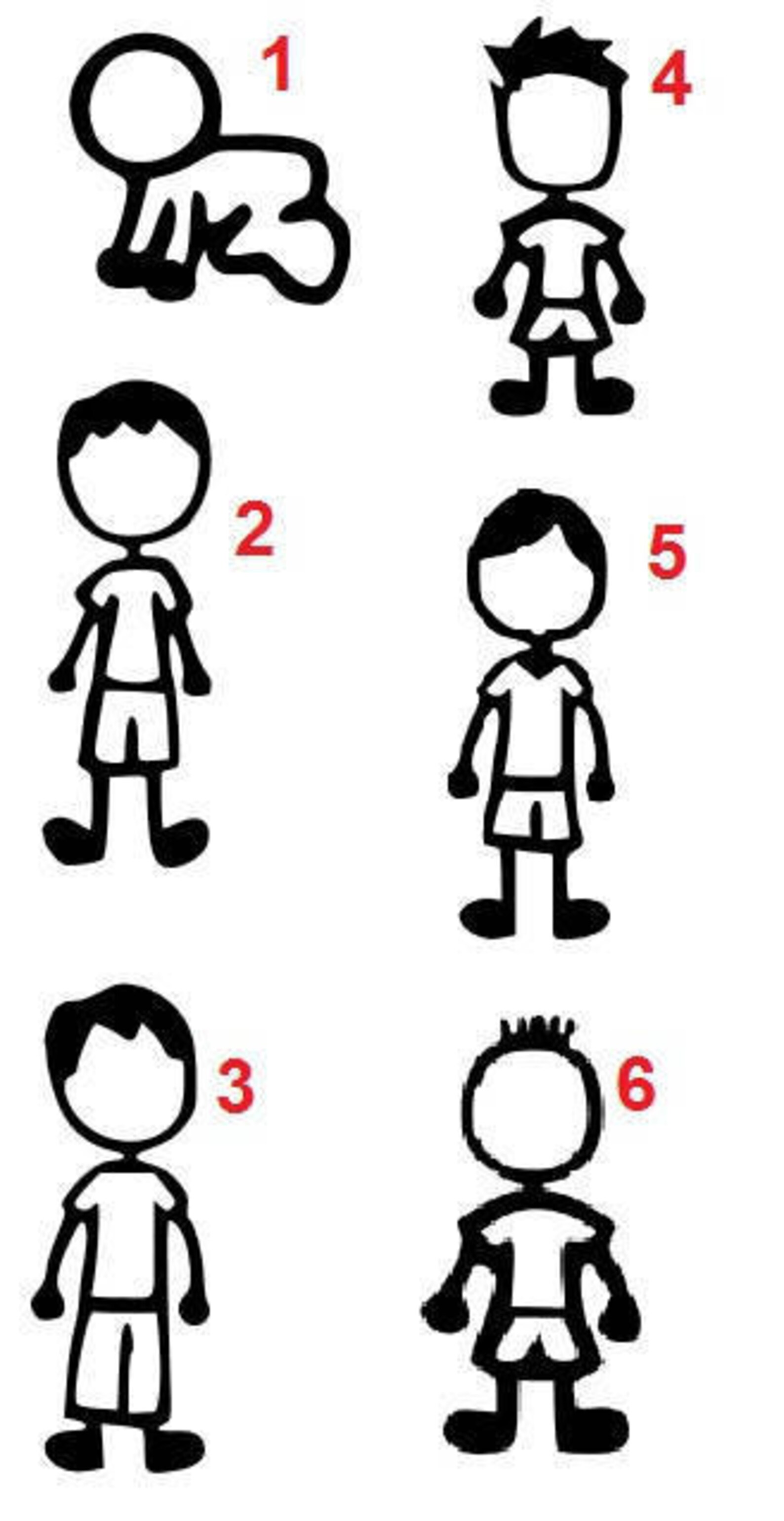 Boys Stick Figure SVG Cutting Files 6 Total - Etsy