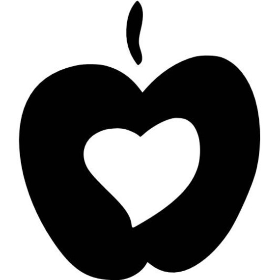Apple With Heart Inside SVG Cutting File | Etsy