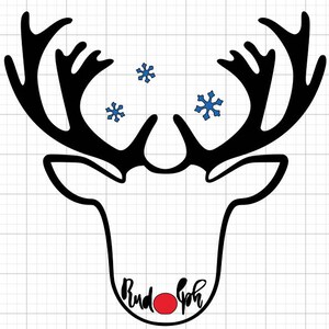 Rudolph Outline SVG Cutting File - Etsy