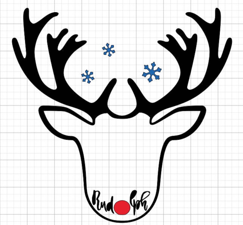 Rudolph Outline SVG Cutting File | Etsy