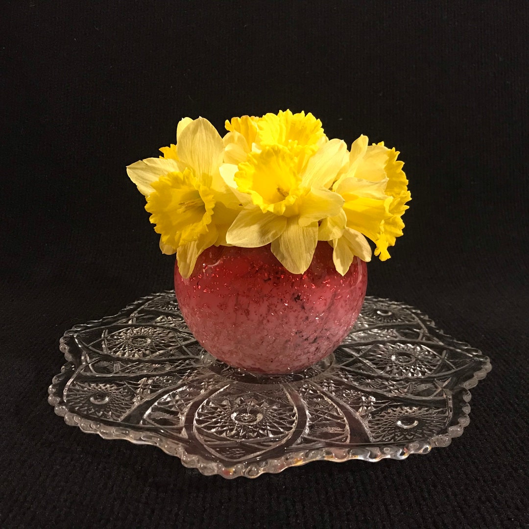 Spectacular Antique Glass Vase - Imperial Patterned Glass Bellaire ...