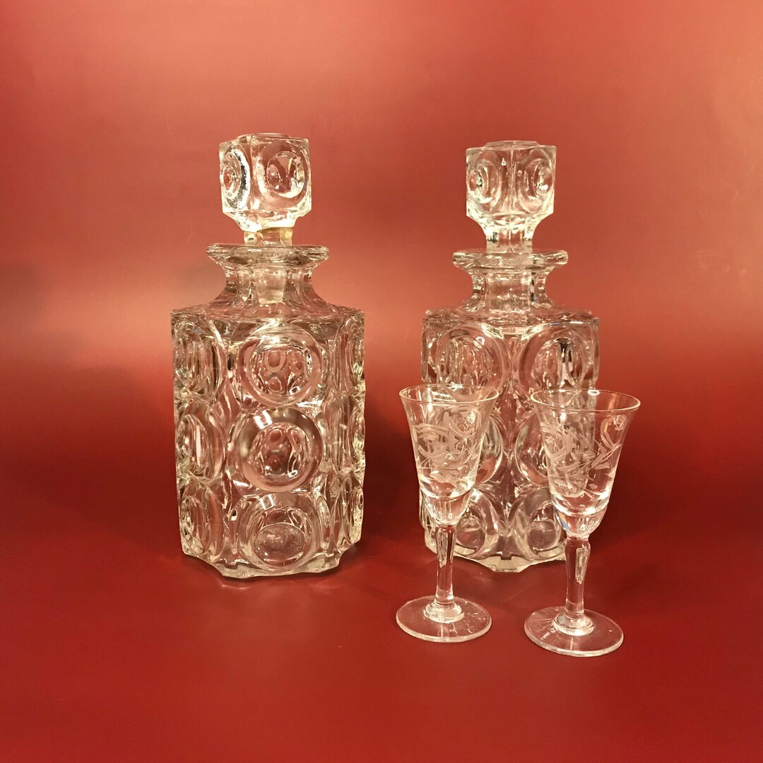A Pair of Antique EAPG Cologne Bottles as Decanters With Stoppers From ...