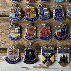 Vintage Silver Scotland Tourist Shield Charms Scottish UK Coat Arms ...