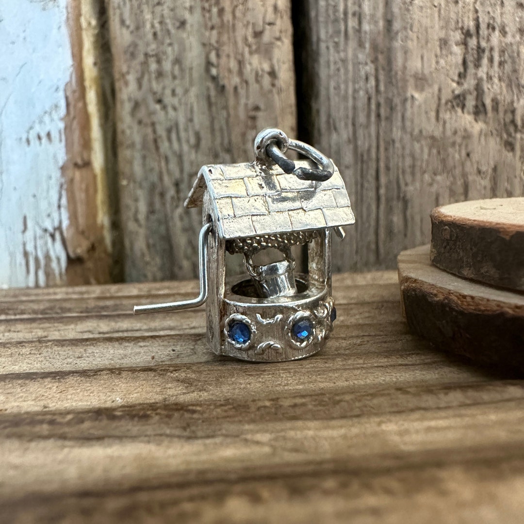 Vintage Silver Moving Wishing Well Charm, Traditional Folklore Make A ...