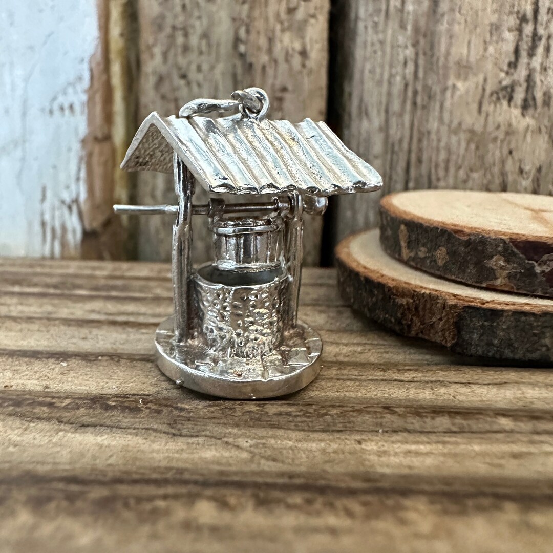 Vintage Silver Moving Wishing Well Charm, Traditional Folklore Make A ...