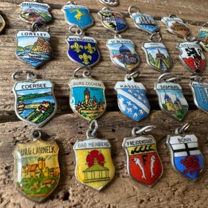 Vintage Silver Germany Tourist Shield Charms Old German Coat Arms Flags ...