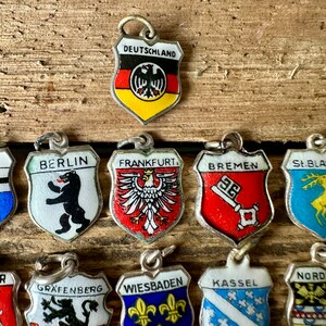 Vintage Silver Germany Tourist Shield Charms Old German Coat Arms Flags ...