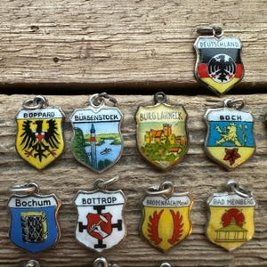 Vintage Silver Germany Tourist Shield Charms, Old German Deutschland ...