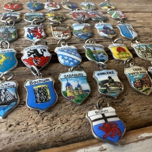 Vintage Silver Germany Tourist Shield Charms Old German Coat Arms Flags ...