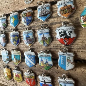 Vintage Silver Germany Tourist Shield Charms Old German Coat Arms Flags ...