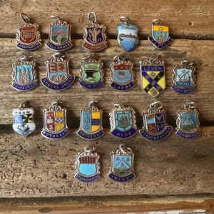 Vintage Silver Scotland Tourist Shield Charms, Scottish UK Coat Arms ...