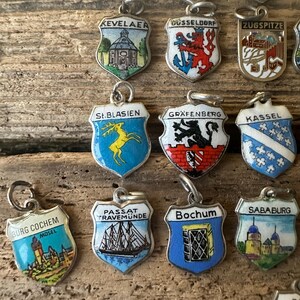 Vintage Silver Germany Tourist Shield Charms Old German Coat Arms Flags ...