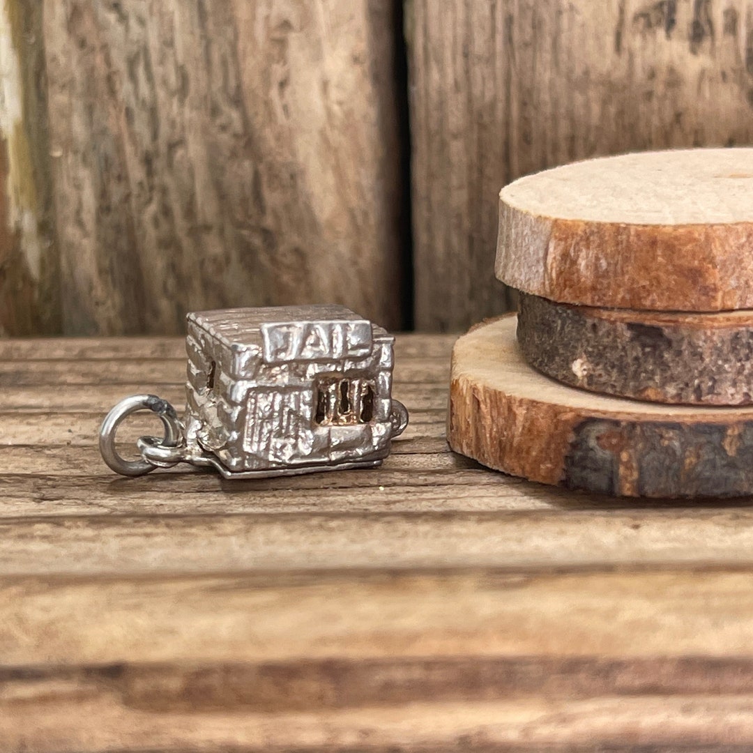 Vintage Silver Opening Jail Charm, 1960s Prison Cell Jewellery ...