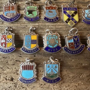 Vintage Silver Scotland Tourist Shield Charms, Scottish UK Coat Arms ...