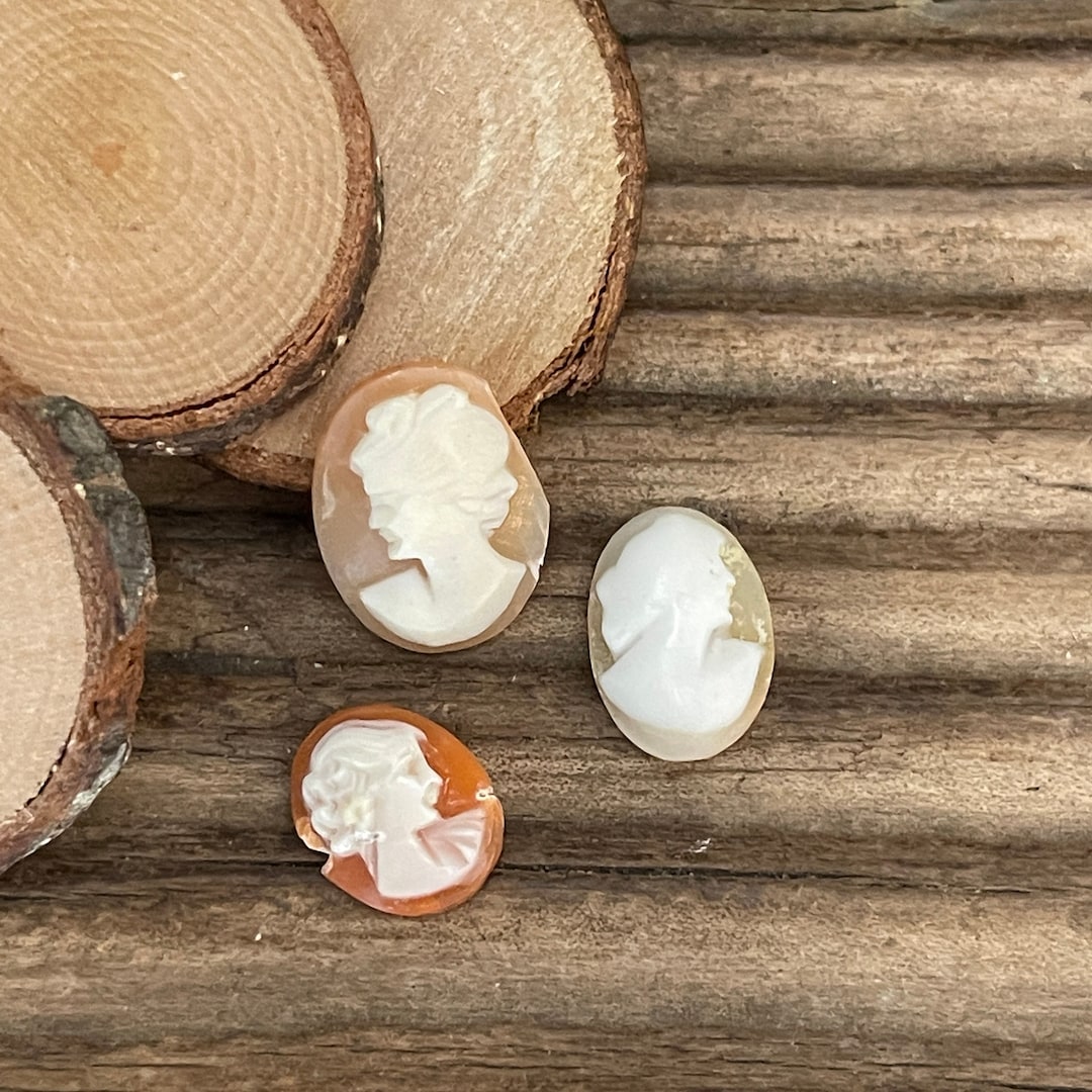 3 Damaged Vintage Oval Loose Shell Cameos | Old C.1920s English Pendant ...