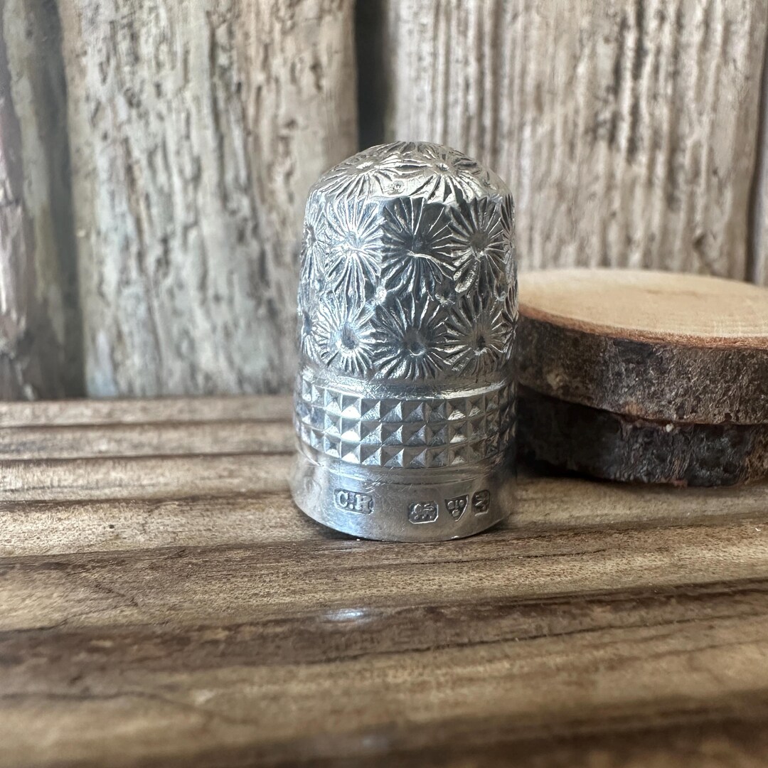 Antique Solid Silver Thimble, Charles Horner Chester Hallmark, 1925 ...