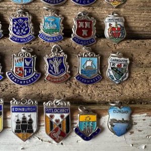 Vintage Silver Scotland Tourist Shield Charms Scottish UK Coat Arms ...