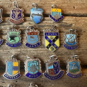 Vintage Silver Scotland Tourist Shield Charms, Scottish UK Coat Arms ...