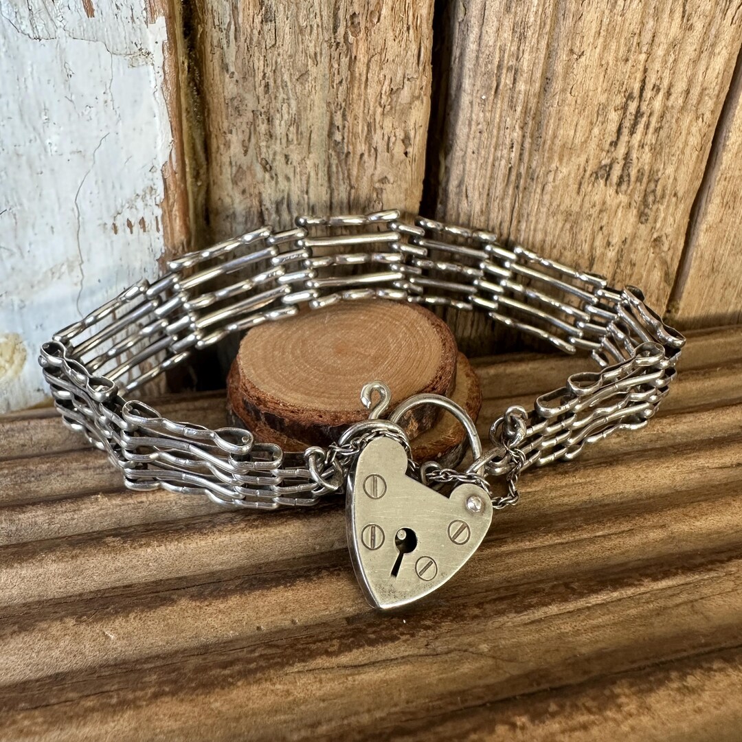 Vintage Sterling Silver 5 Bar Gate Bracelet, London 1977 Hallmarked ...