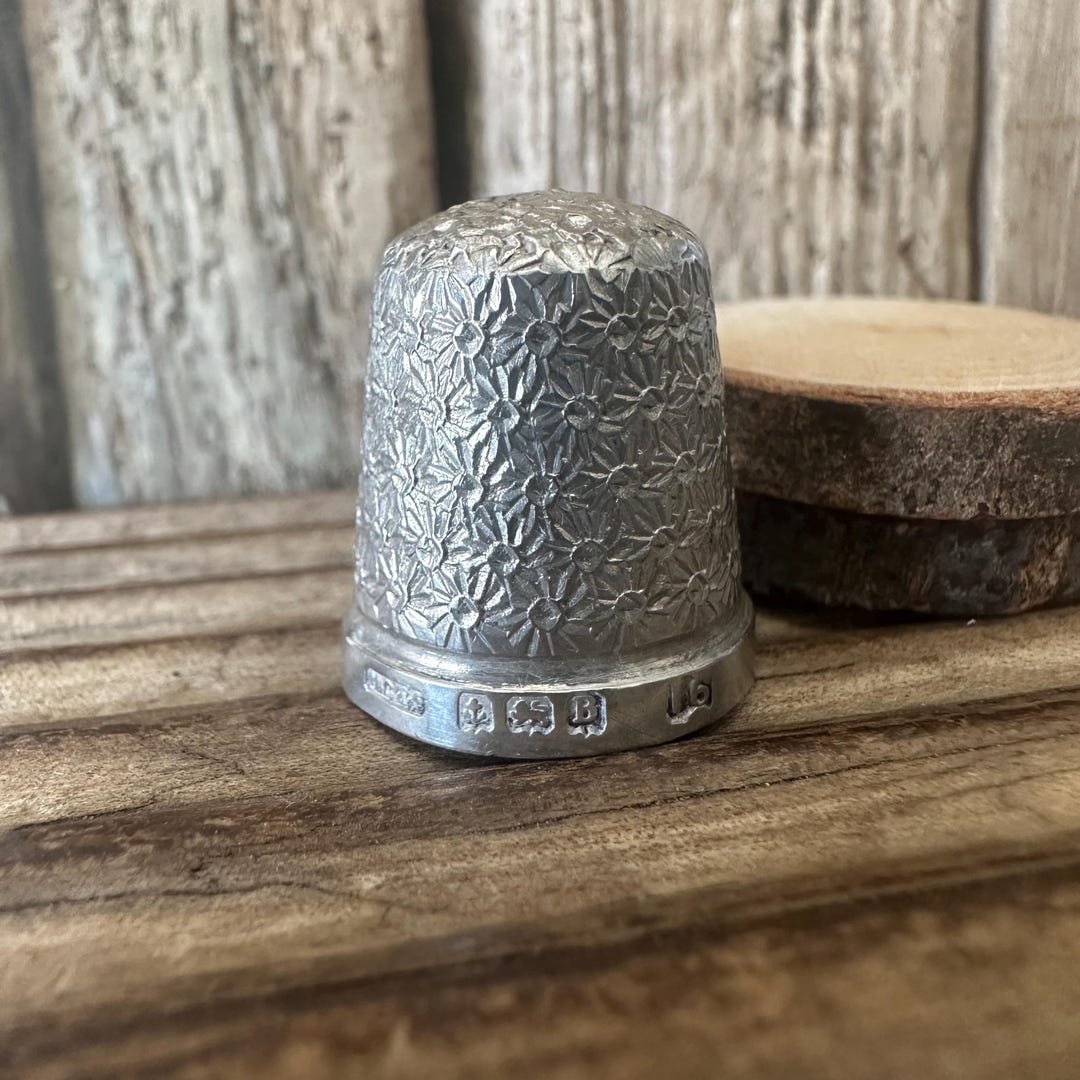 Vintage Solid Silver Thimble, 1926 English Hallmark, Decorative Craft ...