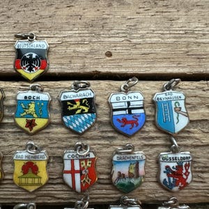 Vintage Silver Germany Tourist Shield Charms, Old German Deutschland ...